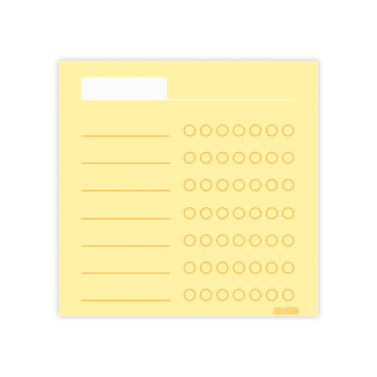 YELLOW Daily Tasks Sticky Notes – Uncapped Creations