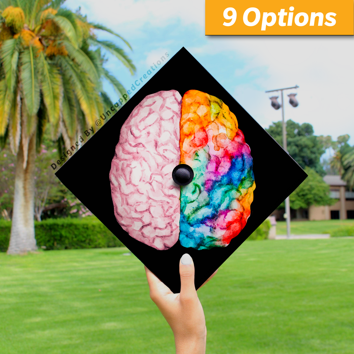 Brain Grad Cap - PRINTED Topper – Uncapped Creations