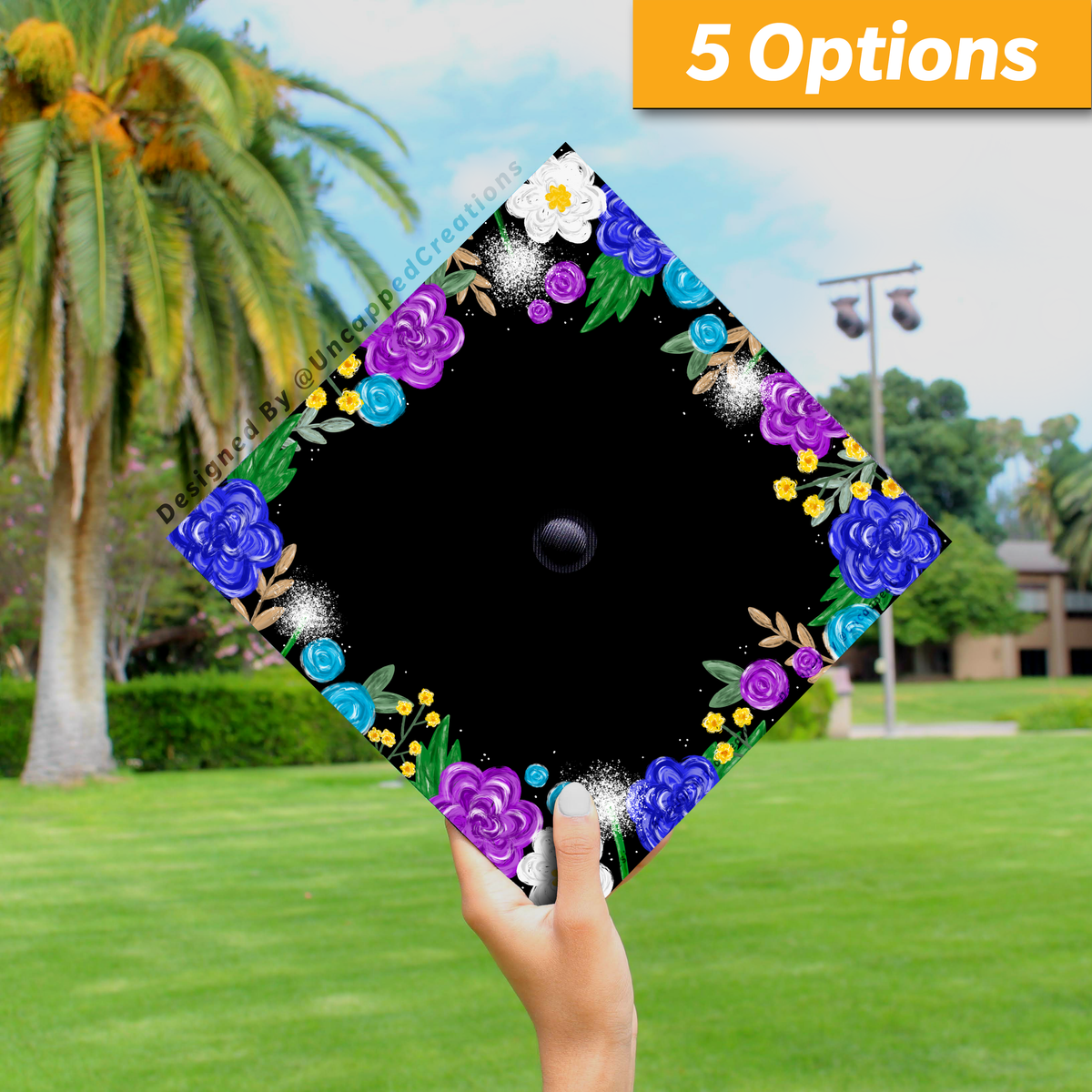 Flower Grad Cap - PRINTED Topper – Uncapped Creations