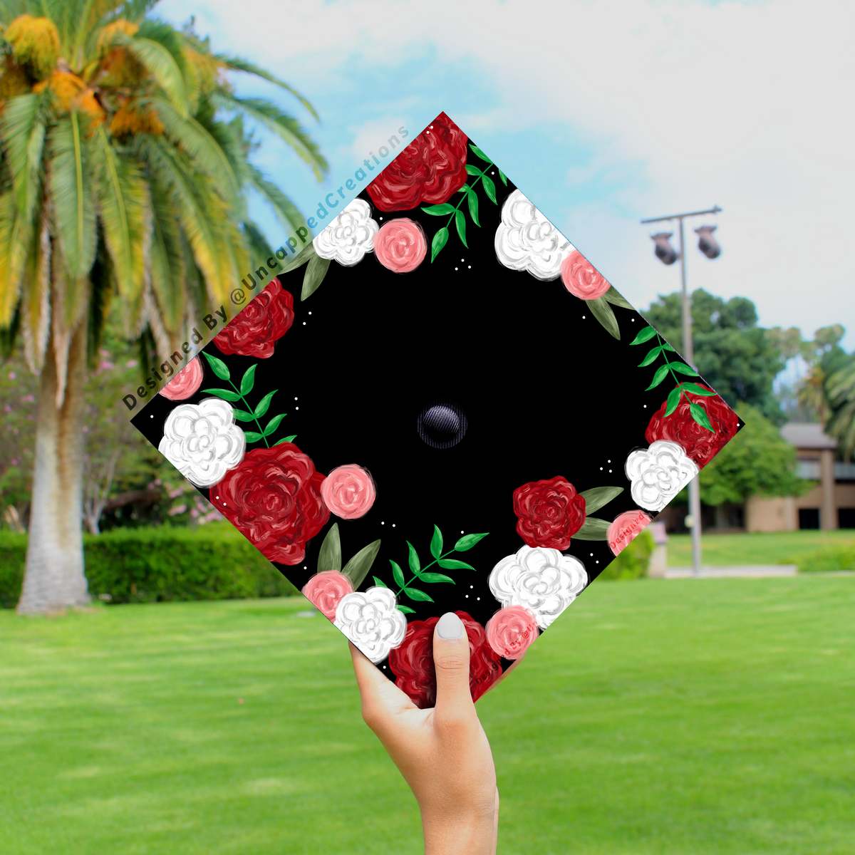 Rose Grad Cap - PRINTED Topper – Uncapped Creations