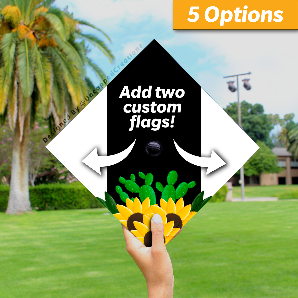 Double Flag Grad Cap - PRINTED Topper – Uncapped Creations
