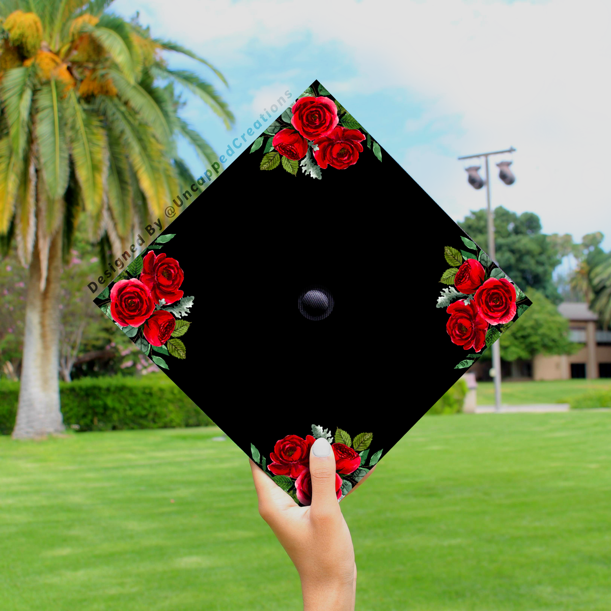 Roses Grad Cap - PRINTED Topper – Uncapped Creations