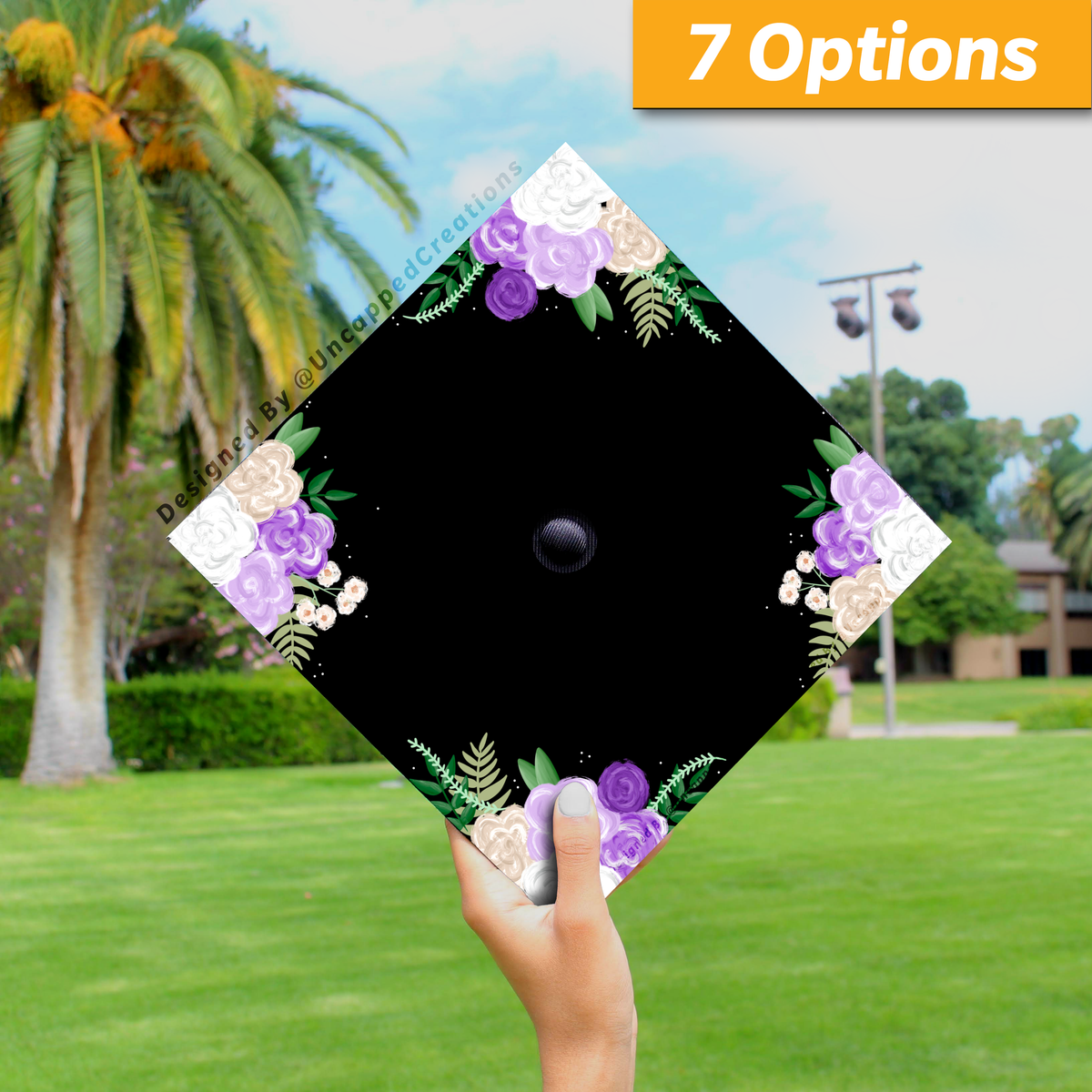Flower Grad Cap - PRINTED Topper – Uncapped Creations