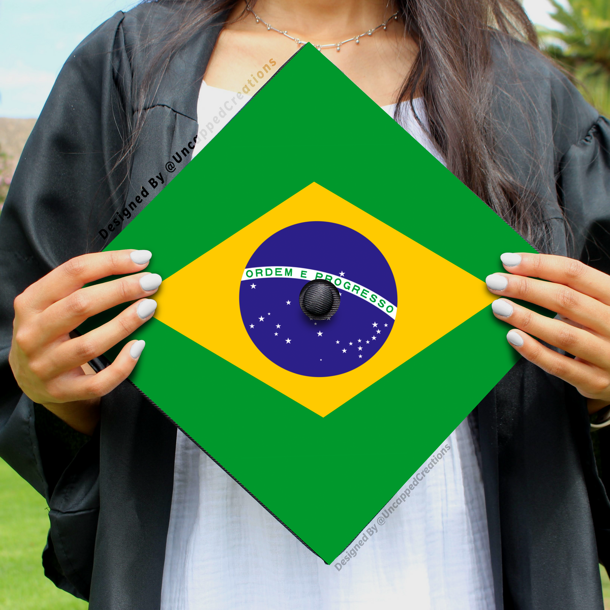 Brazilian Flag Grad Cap - PRINTED Topper – Uncapped Creations