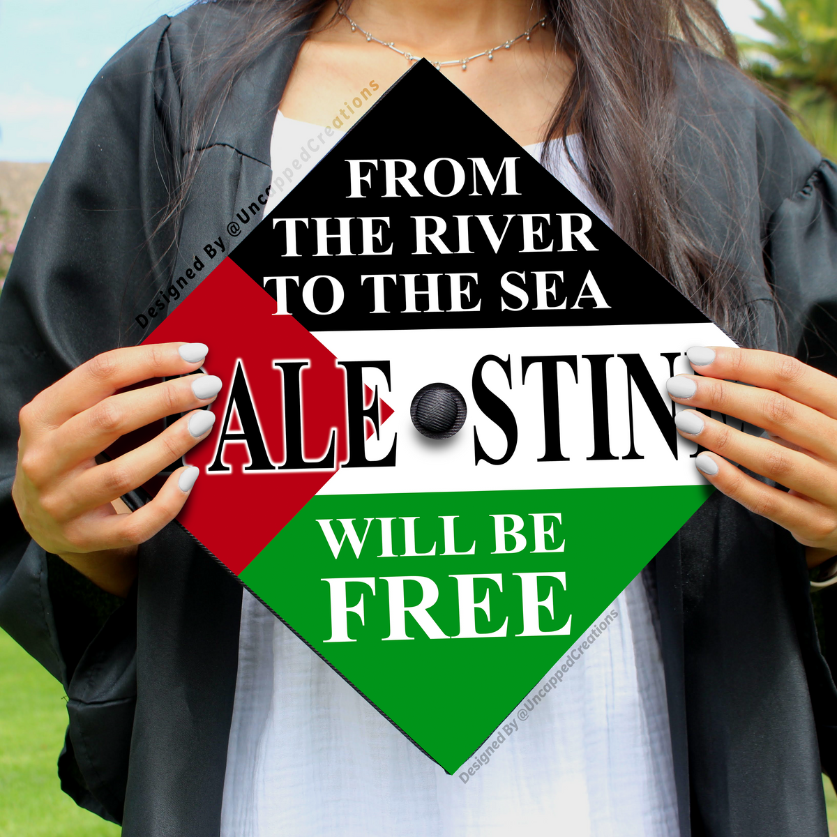 Palestinian Flag Grad Cap - PRINTED Topper – Uncapped Creations
