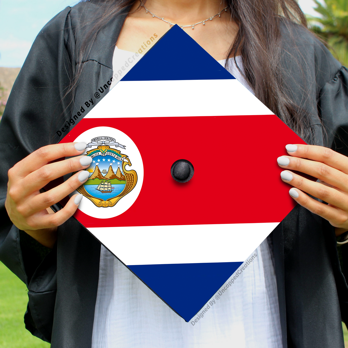 Costa Rican Flag Grad Cap - PRINTED Topper – Uncapped Creations