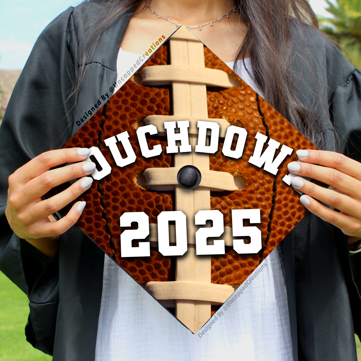 Football Grad Cap - PRINTED Topper – Uncapped Creations