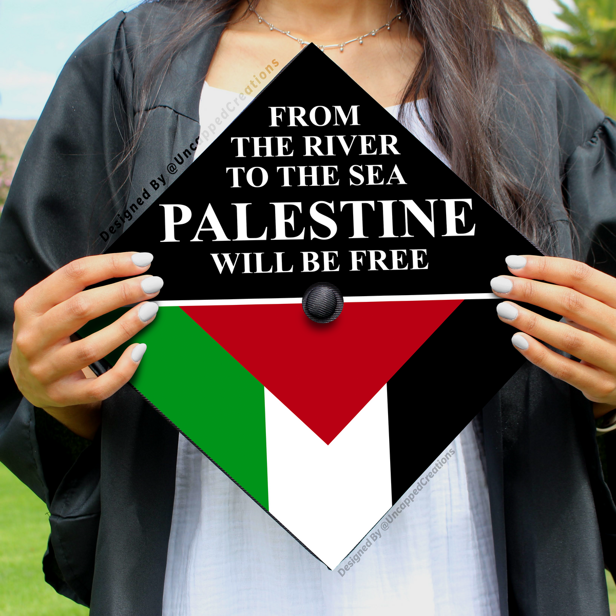 Palestinian Flag Grad Cap - PRINTED Topper – Uncapped Creations