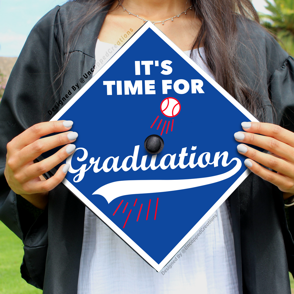 Baseball Grad Cap - PRINTED Topper – Uncapped Creations