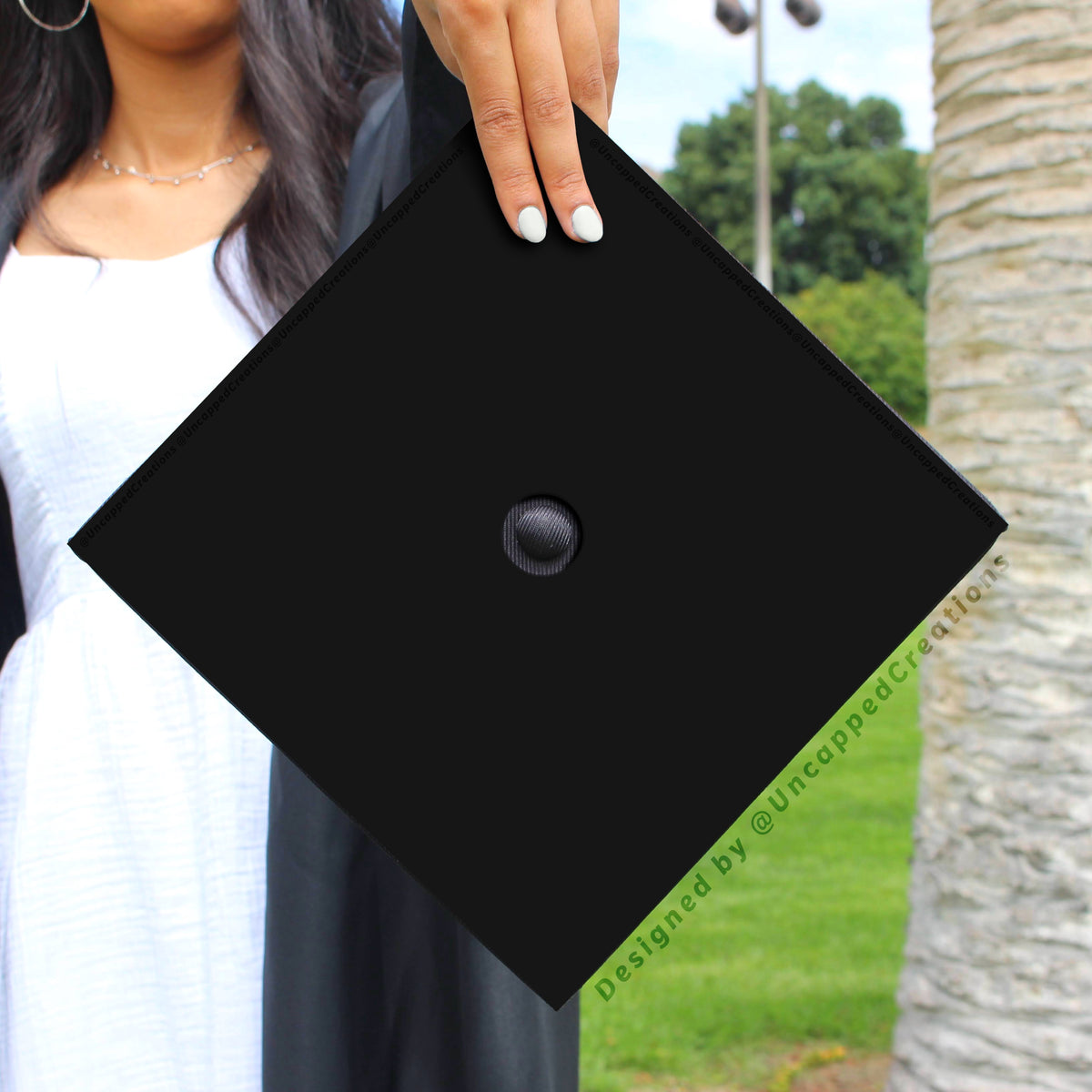 BLACK Grad Cap Topper – Uncapped Creations