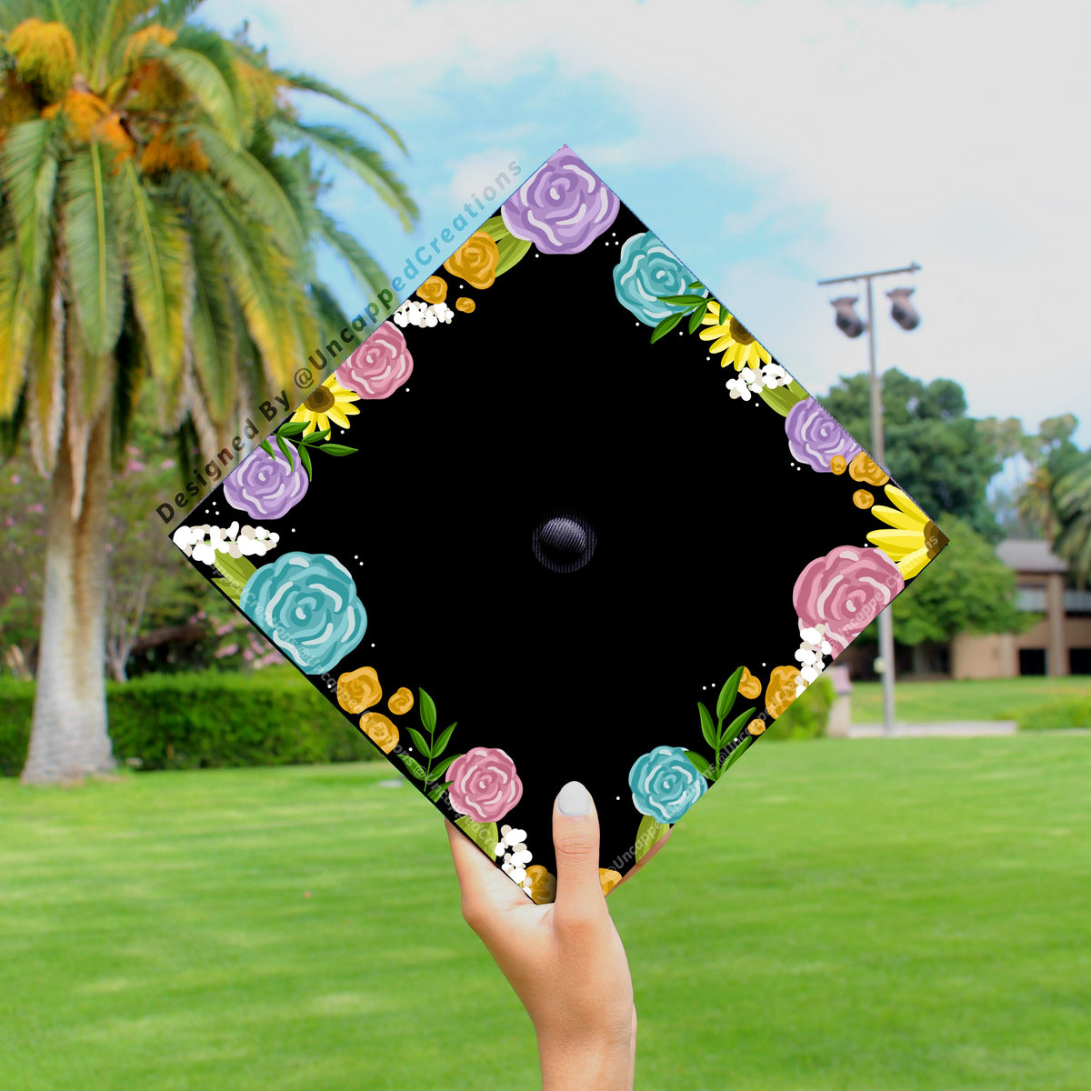 Flower Grad Cap - PRINTED Topper – Uncapped Creations