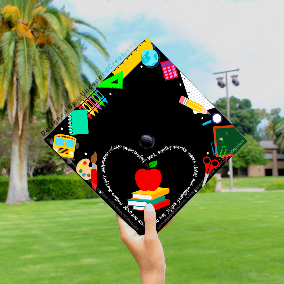 Teacher Grad Cap - PRINTED Topper – Uncapped Creations