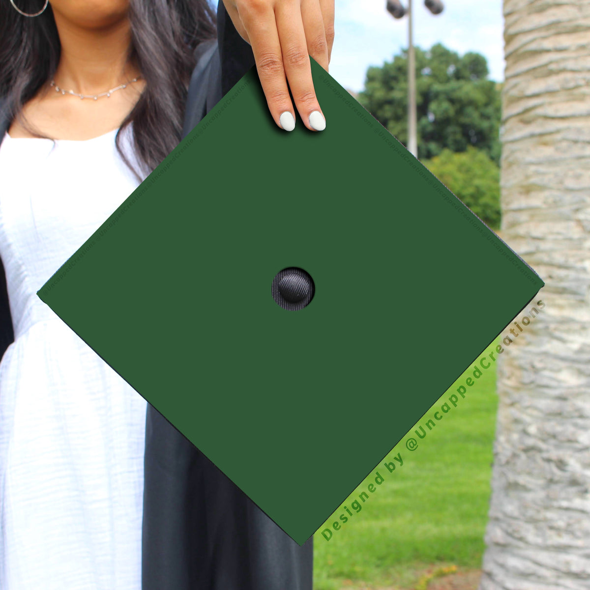 DARK GREEN Grad Cap Topper – Uncapped Creations