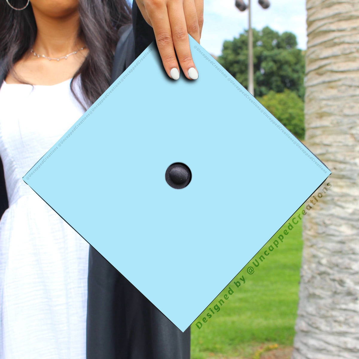 LIGHT BLUE Blank Grad Cap Topper – Uncapped Creations
