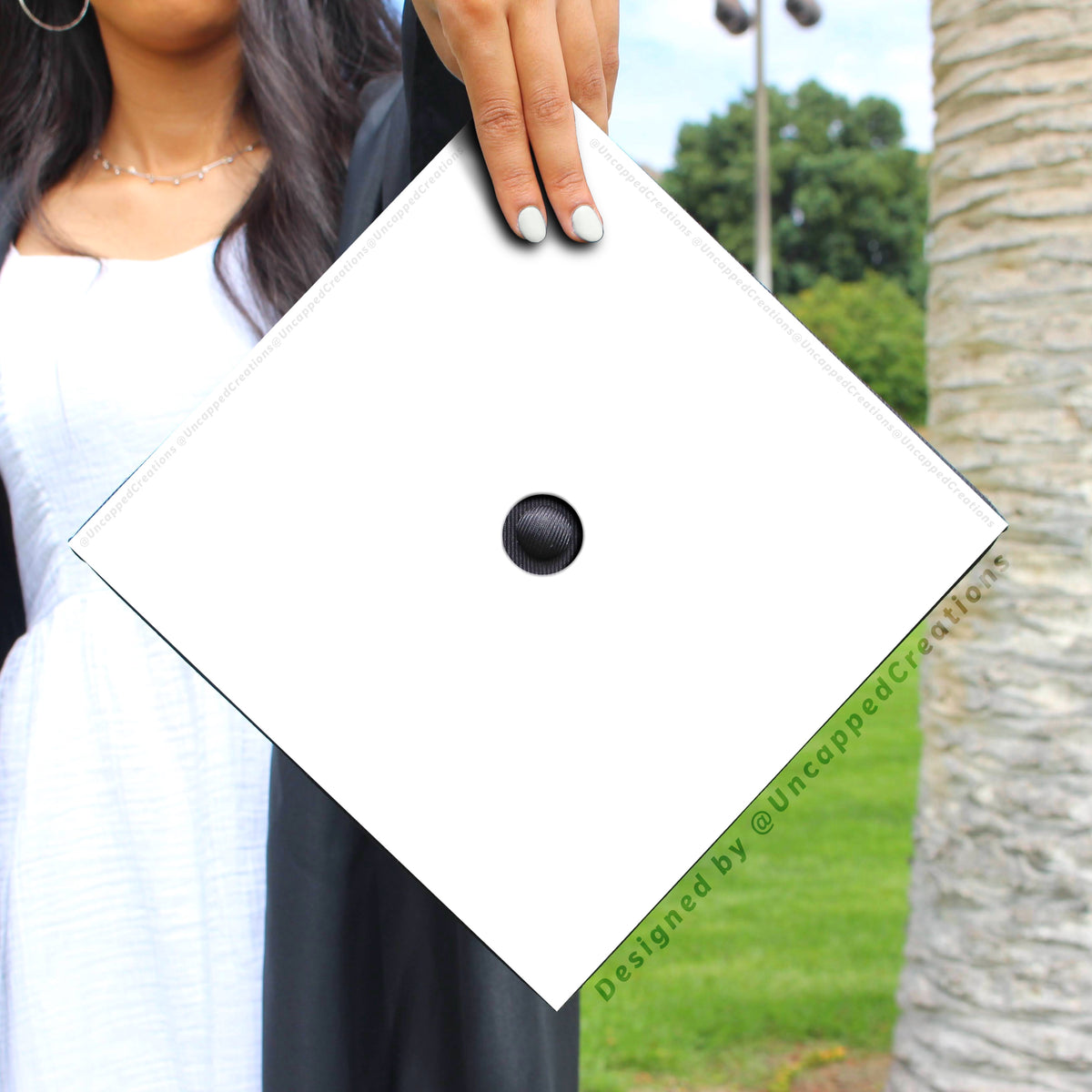 WHITE Grad Cap Topper – Uncapped Creations